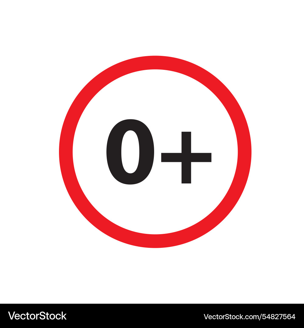 0 restriction flat sign with red circle isolated Vector Image