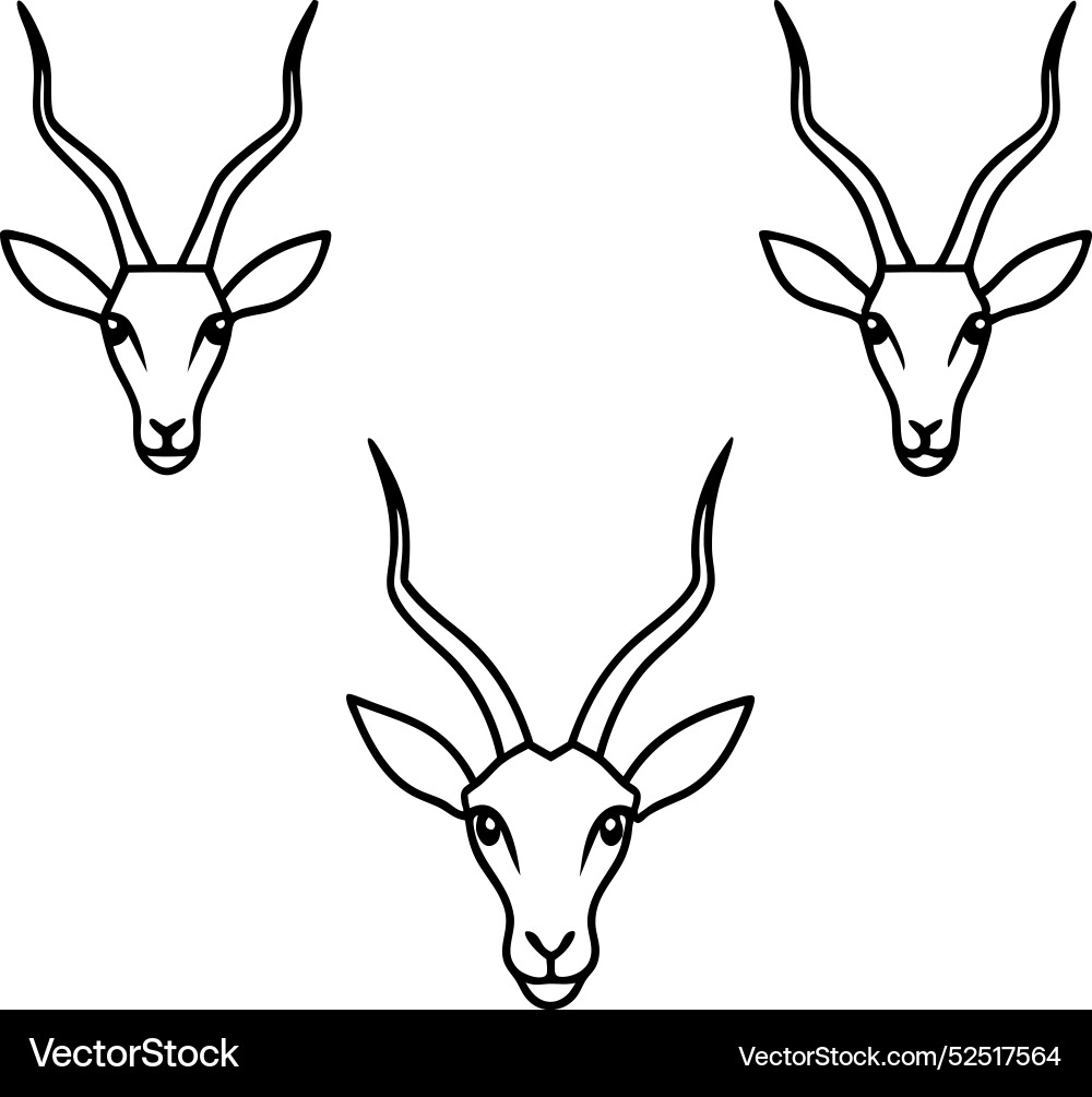 Antelope head in white background 5 Royalty Free Vector