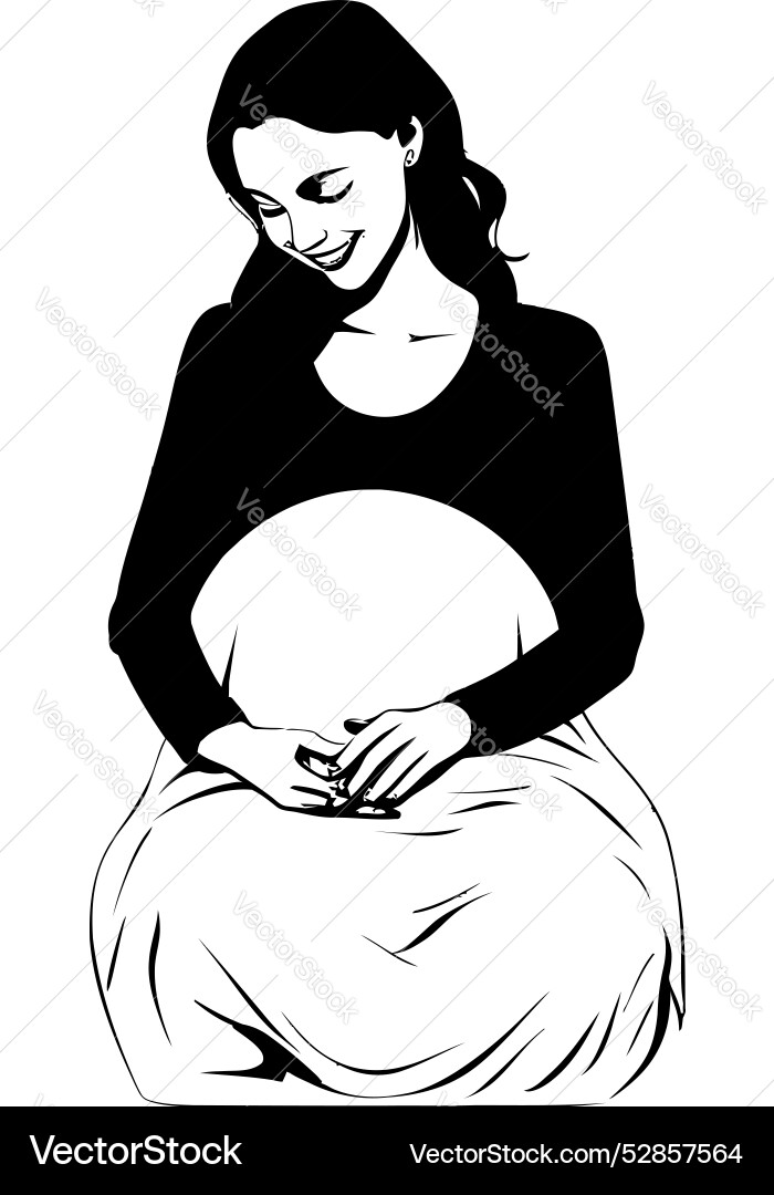 Bump bloom smiling pregnancy symbol Royalty Free Vector