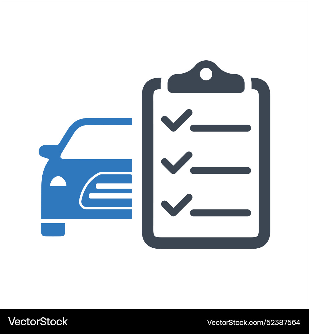 Car maintenance list icon Royalty Free Vector Image