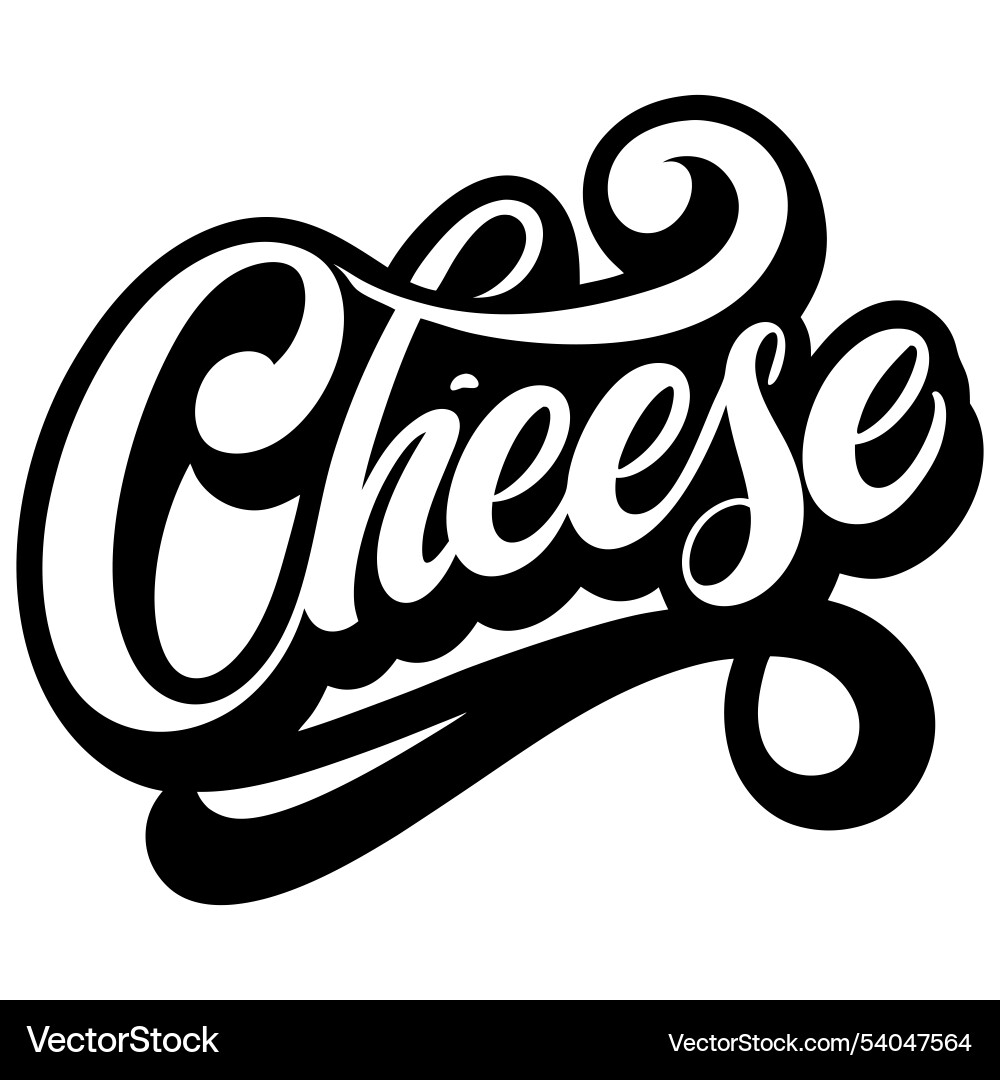 Cheese font calligraphy Royalty Free Vector Image