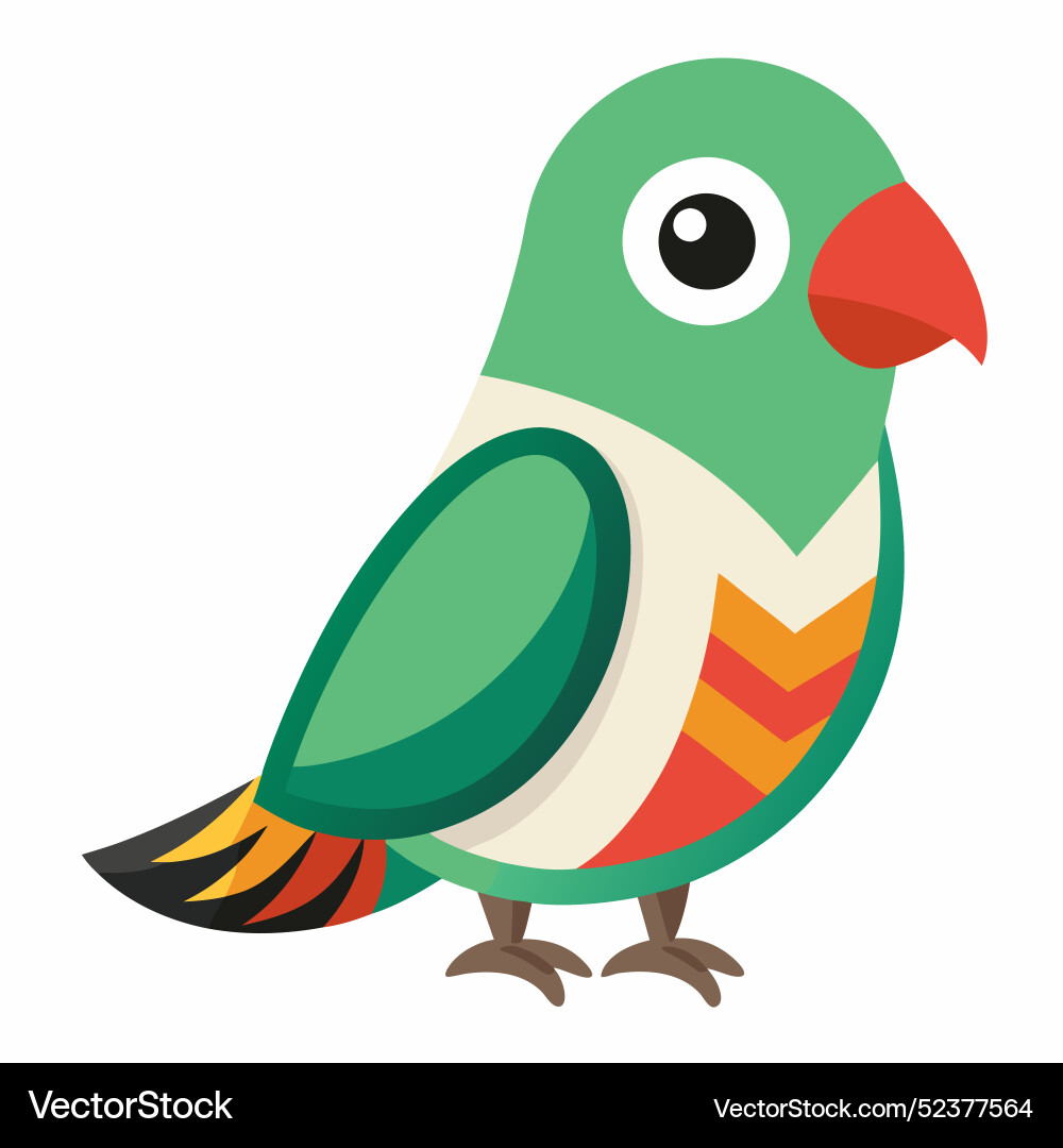 Conure bird stands kawaii Royalty Free Vector Image