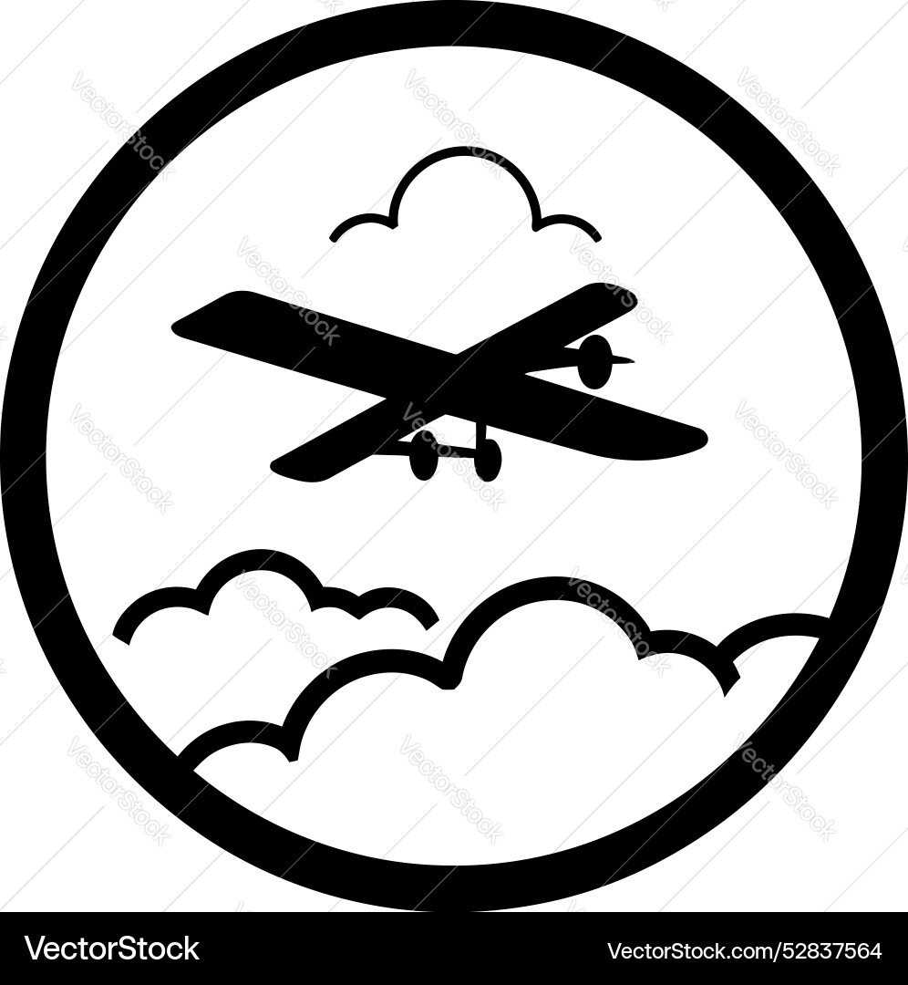 Doodle wings sketchy plane emblem air hand Vector Image
