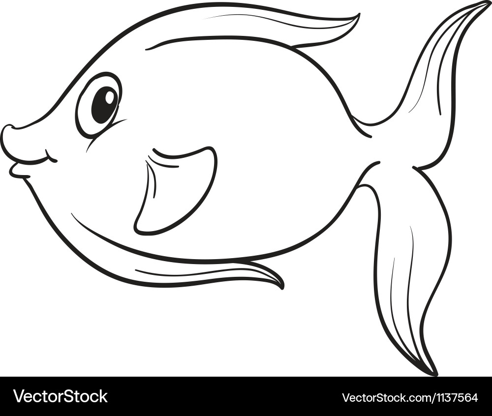 Fish outline Royalty Free Vector Image - VectorStock