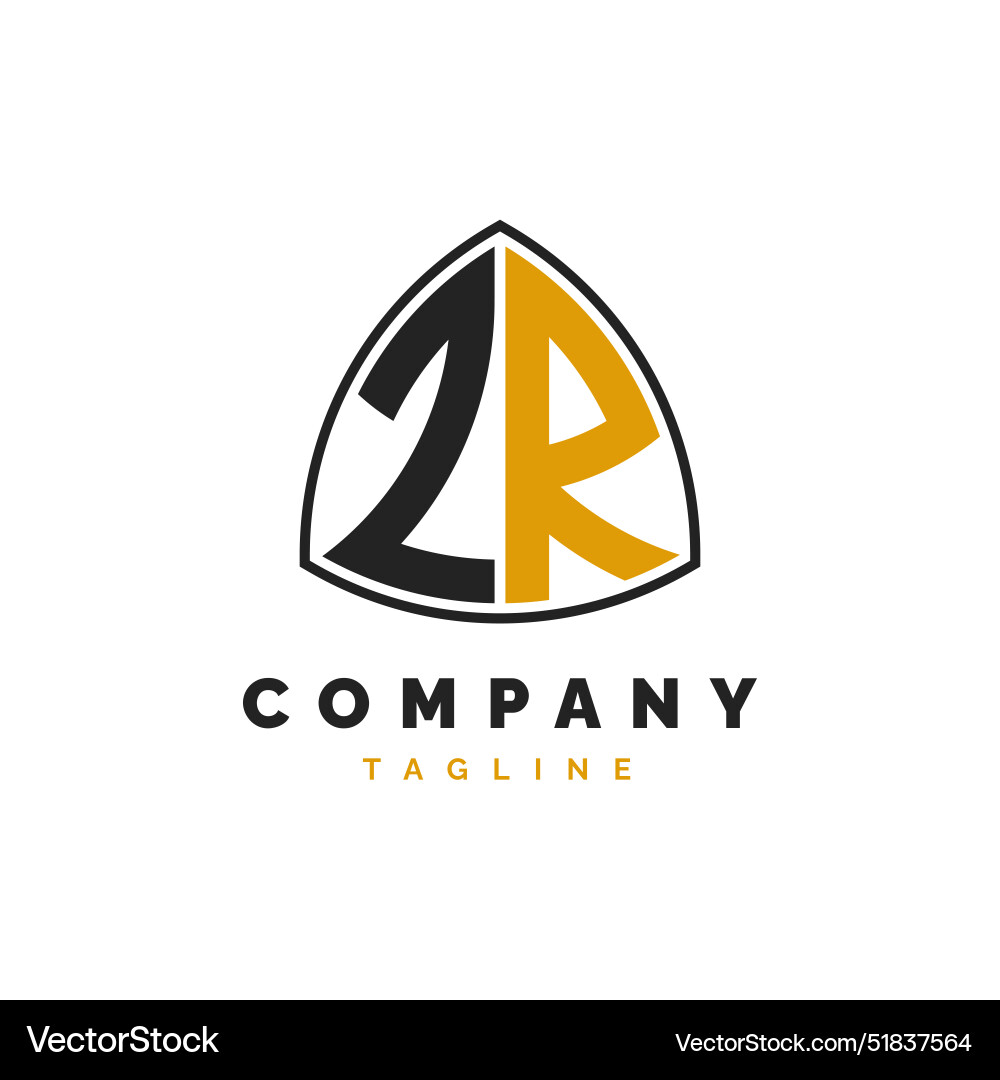 Initial letter zr logo design alphabet Royalty Free Vector