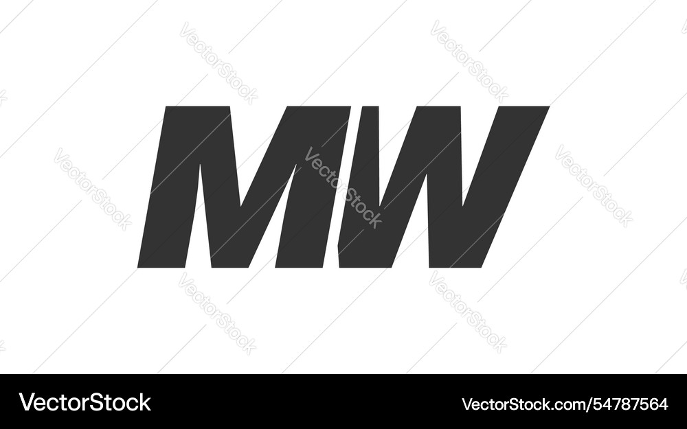 Mw techno editable font logo for corporate Vector Image