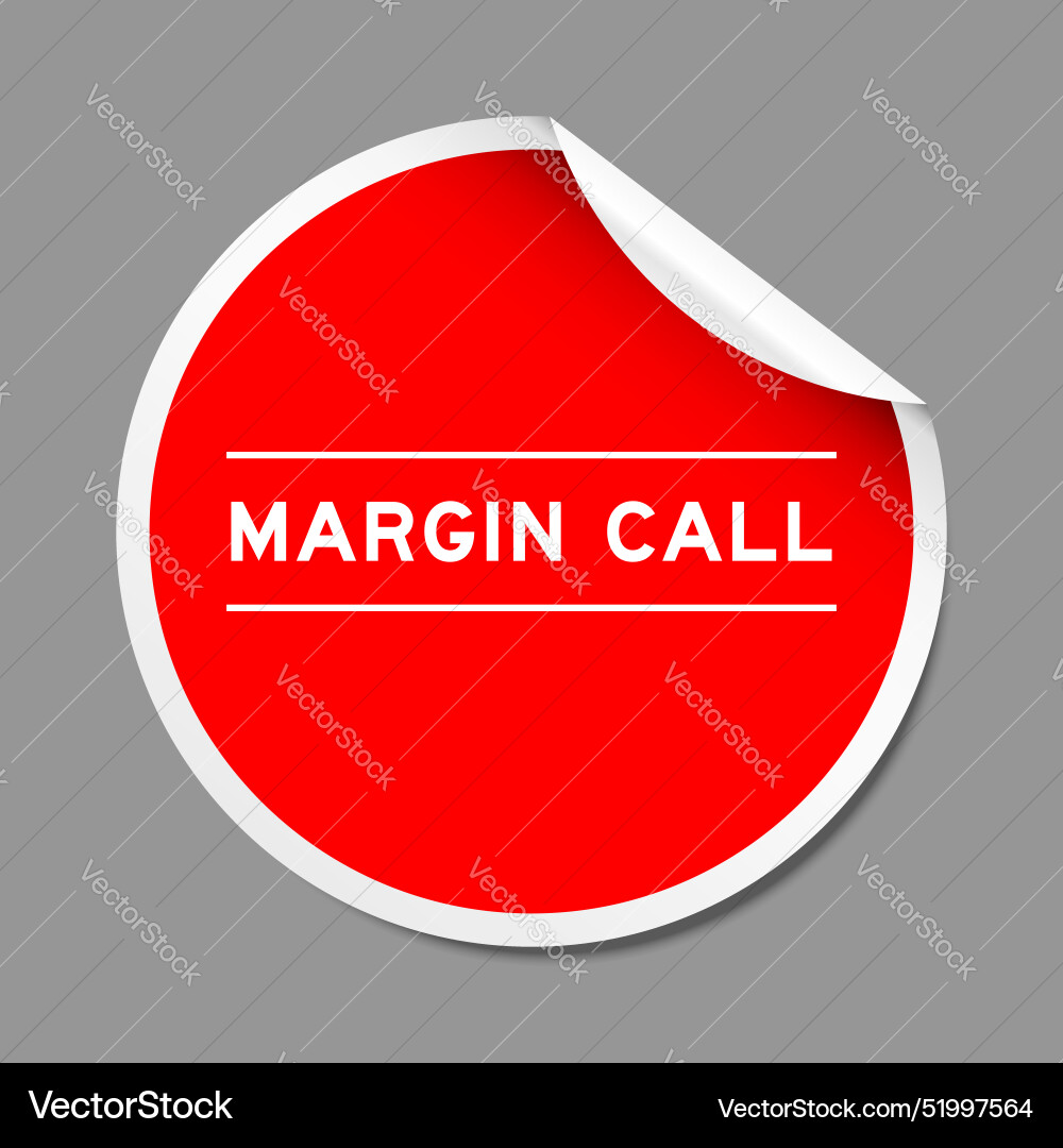 Red color peel sticker label with word margin Vector Image