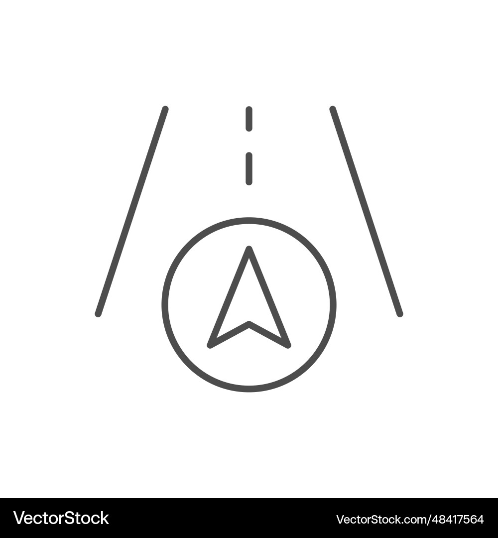 Road navigator line outline icon Royalty Free Vector Image