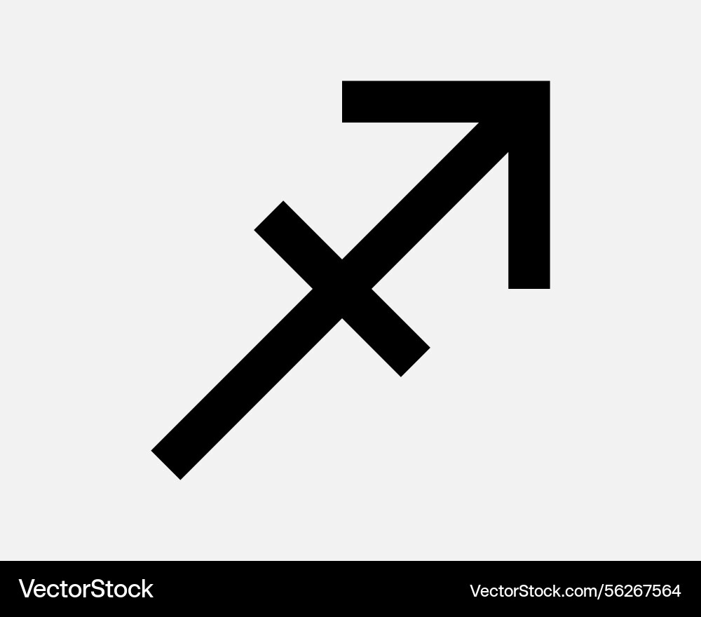 Sagittarius outline sign horoscope arrow Vector Image