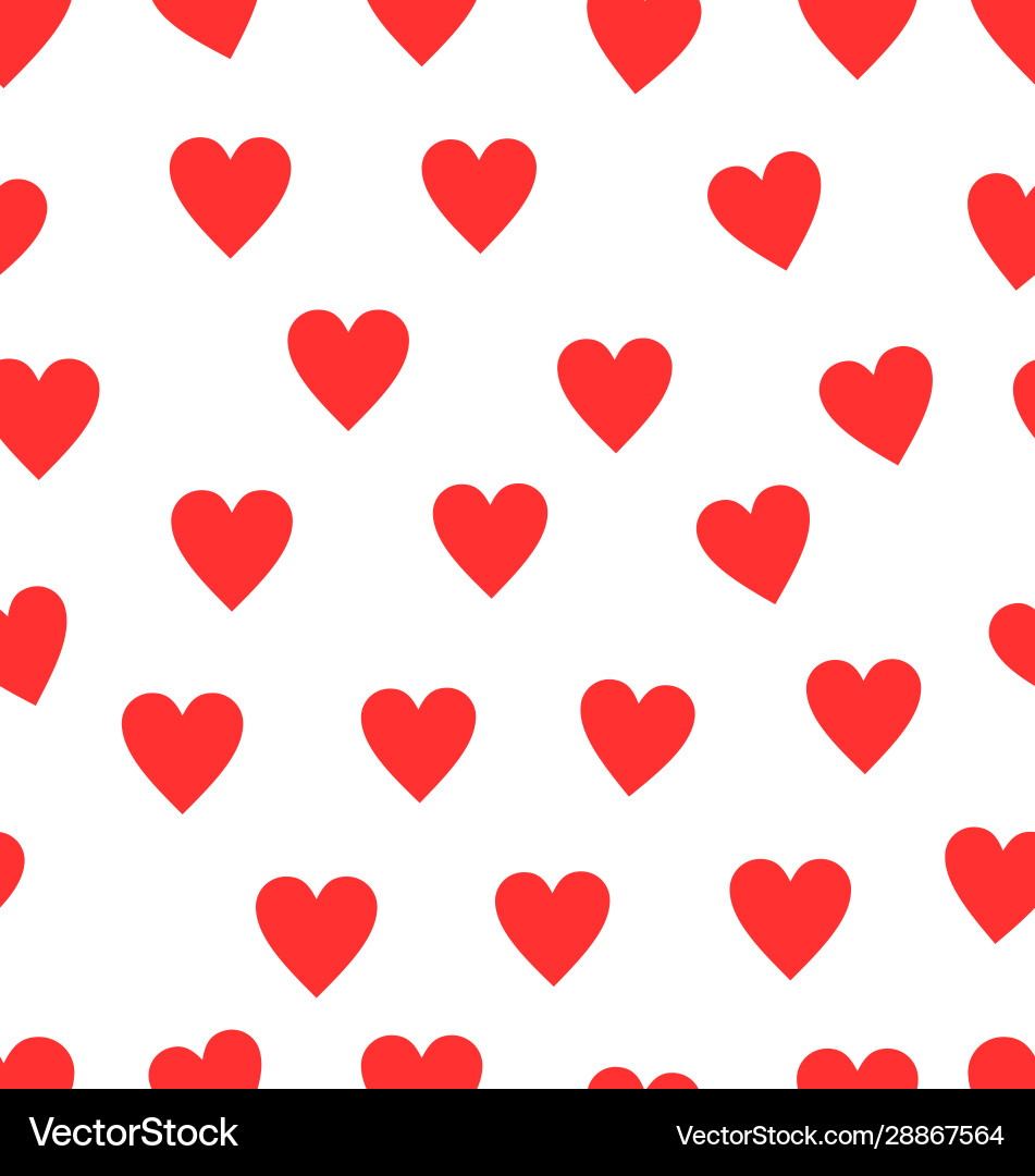 Seamless red heart pattern background Royalty Free Vector