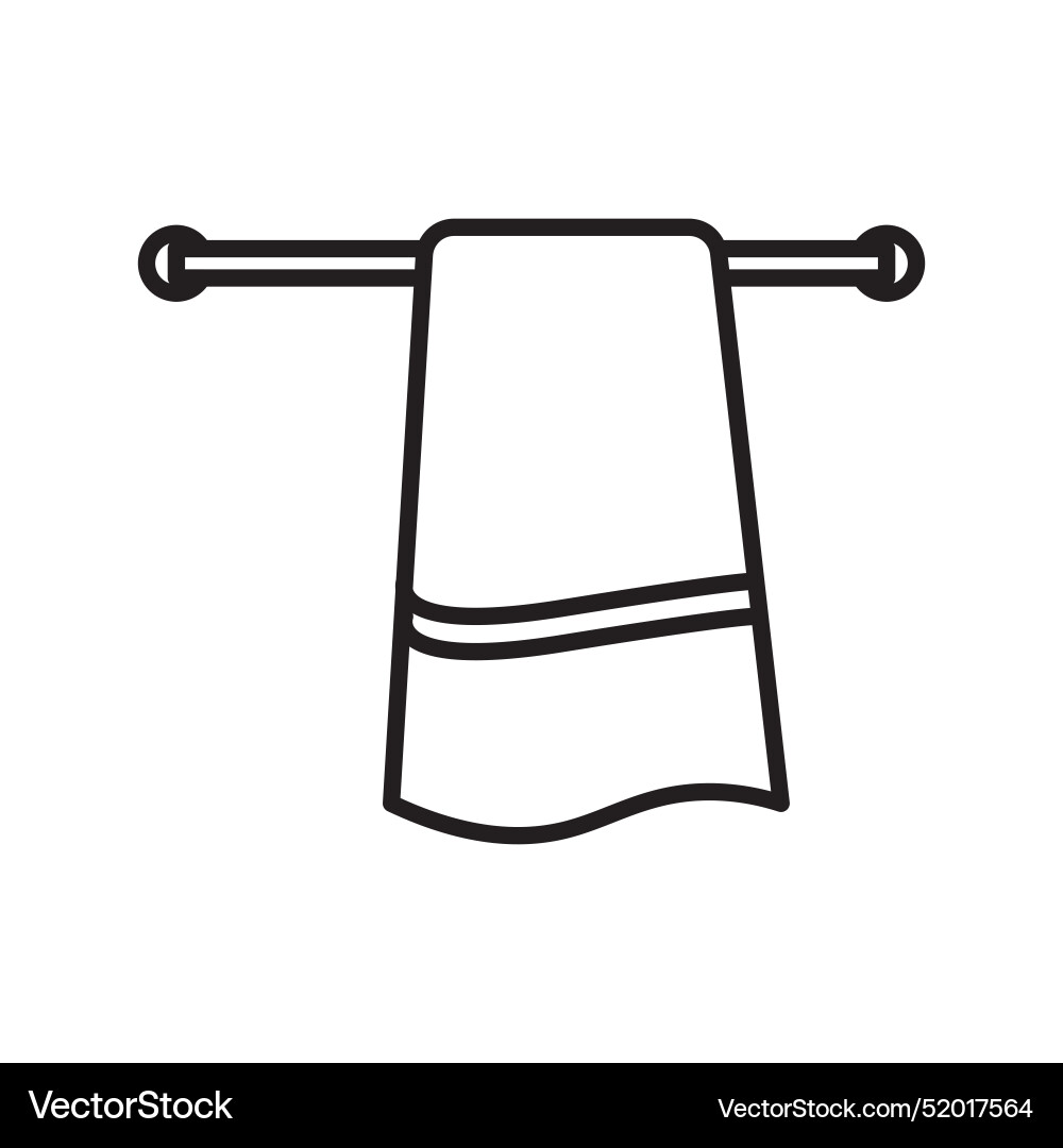 Towel icon black line art Royalty Free Vector Image