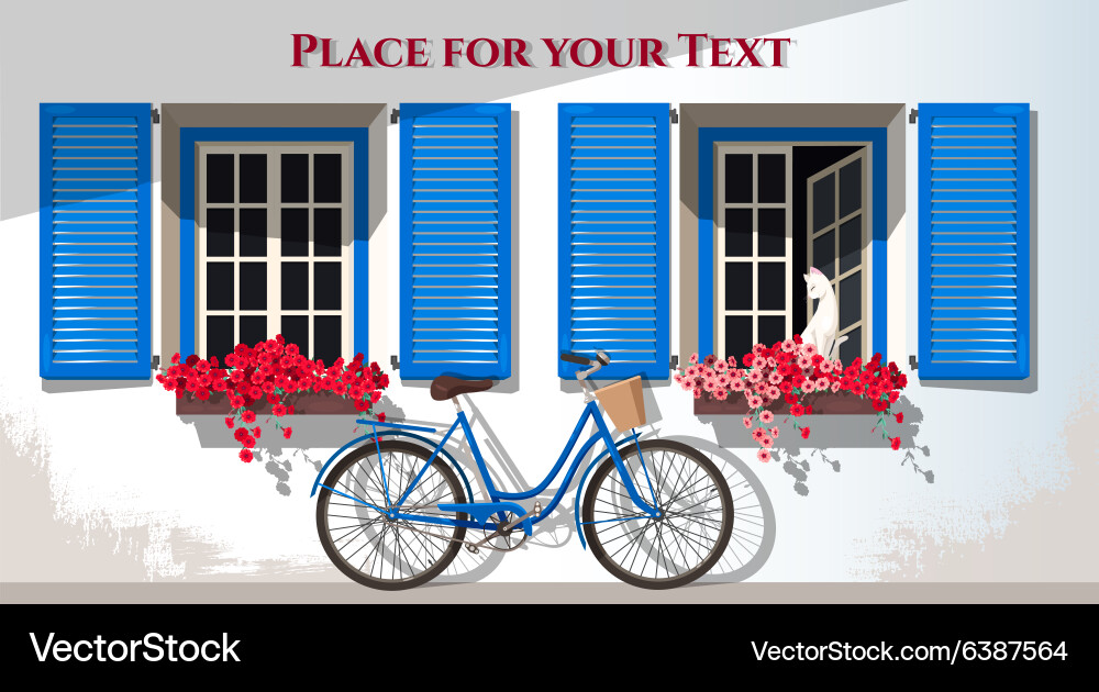 Windows and bicycle Royalty Free Vector Image - VectorStock
