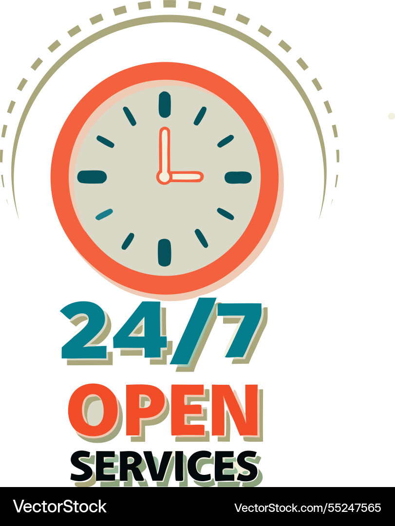 247 open services available icon Royalty Free Vector Image