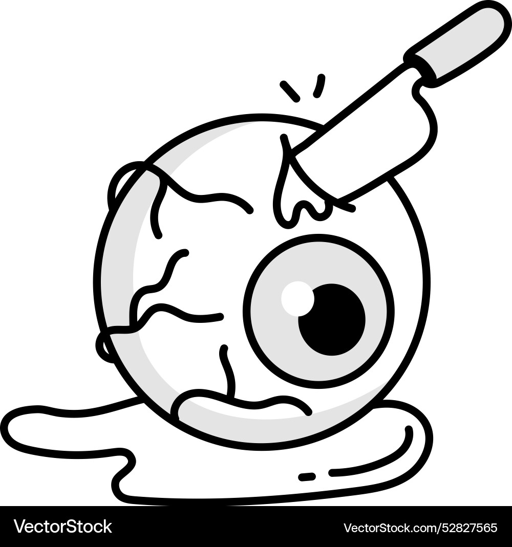 Basic rgba stabbed dead eye bleeding doodle icon Vector Image