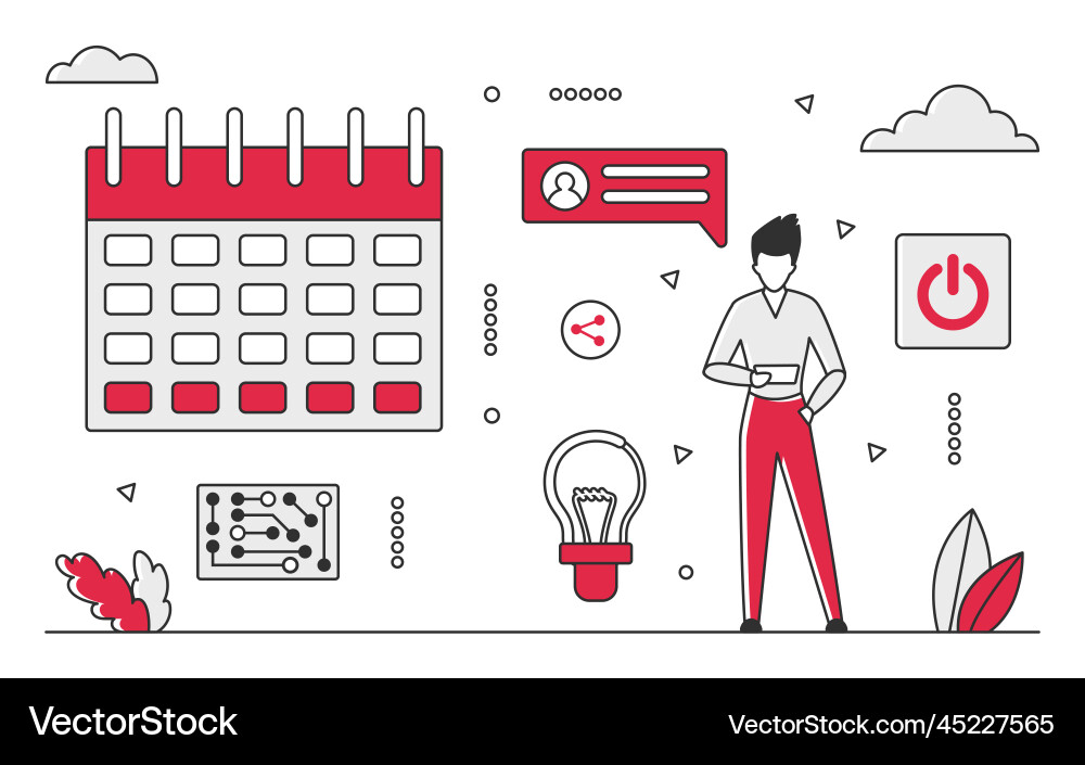 Business calendar planning Royalty Free Vector Image