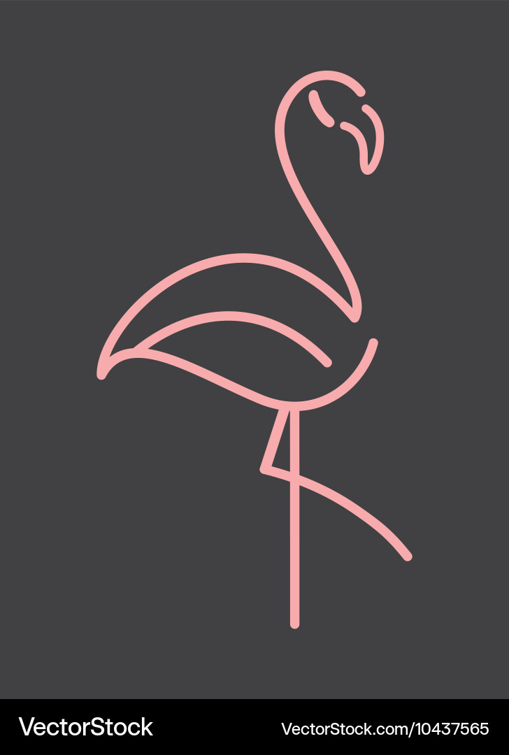Flamingo simple5 resize Royalty Free Vector Image