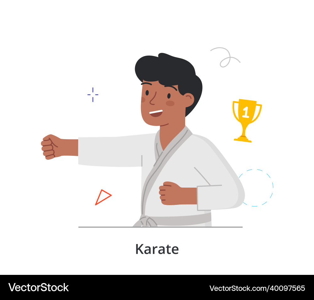 Karate boy concept Royalty Free Vector Image - VectorStock