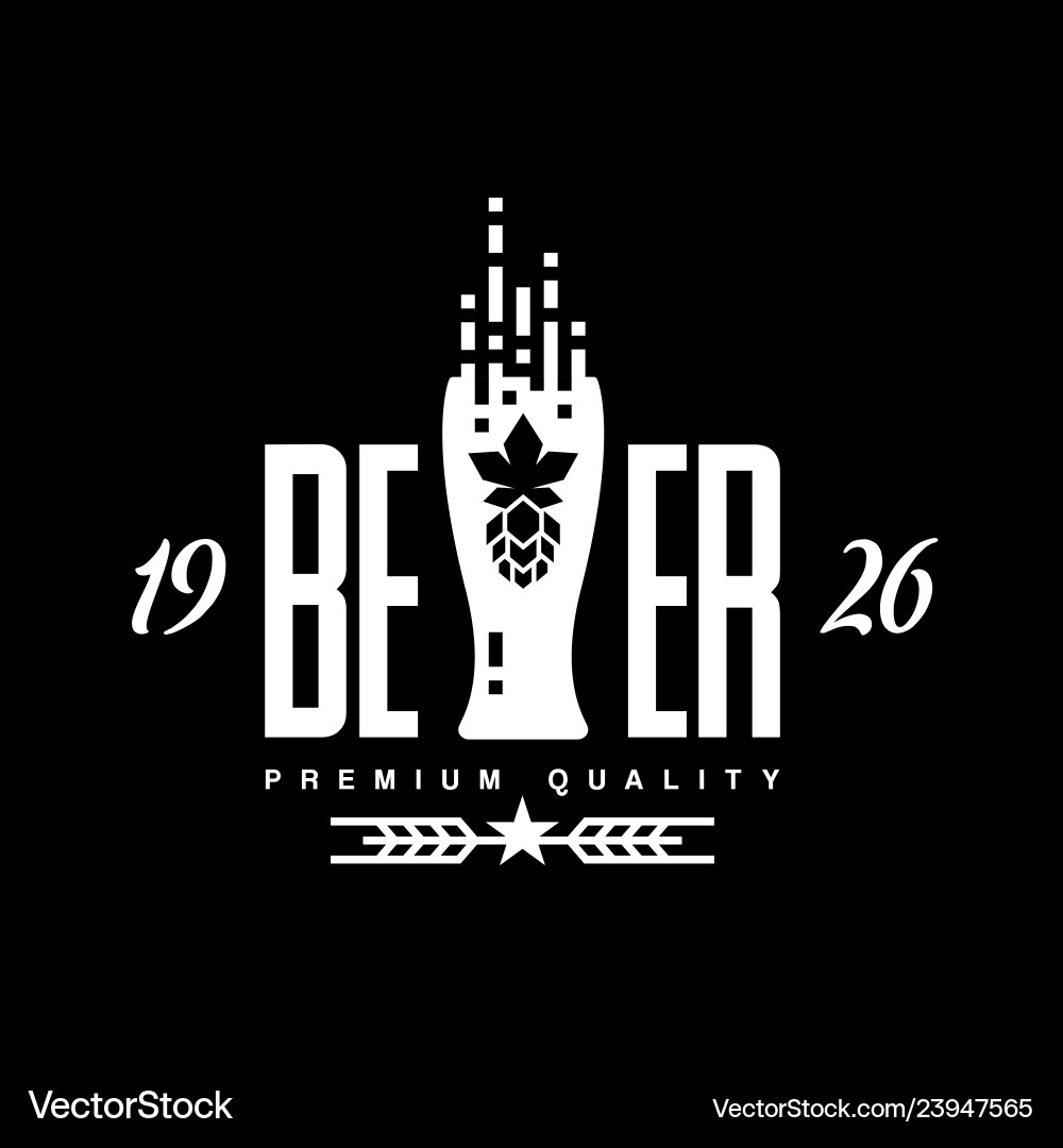 Modern craft beer drink logo sign for bar Vector Image