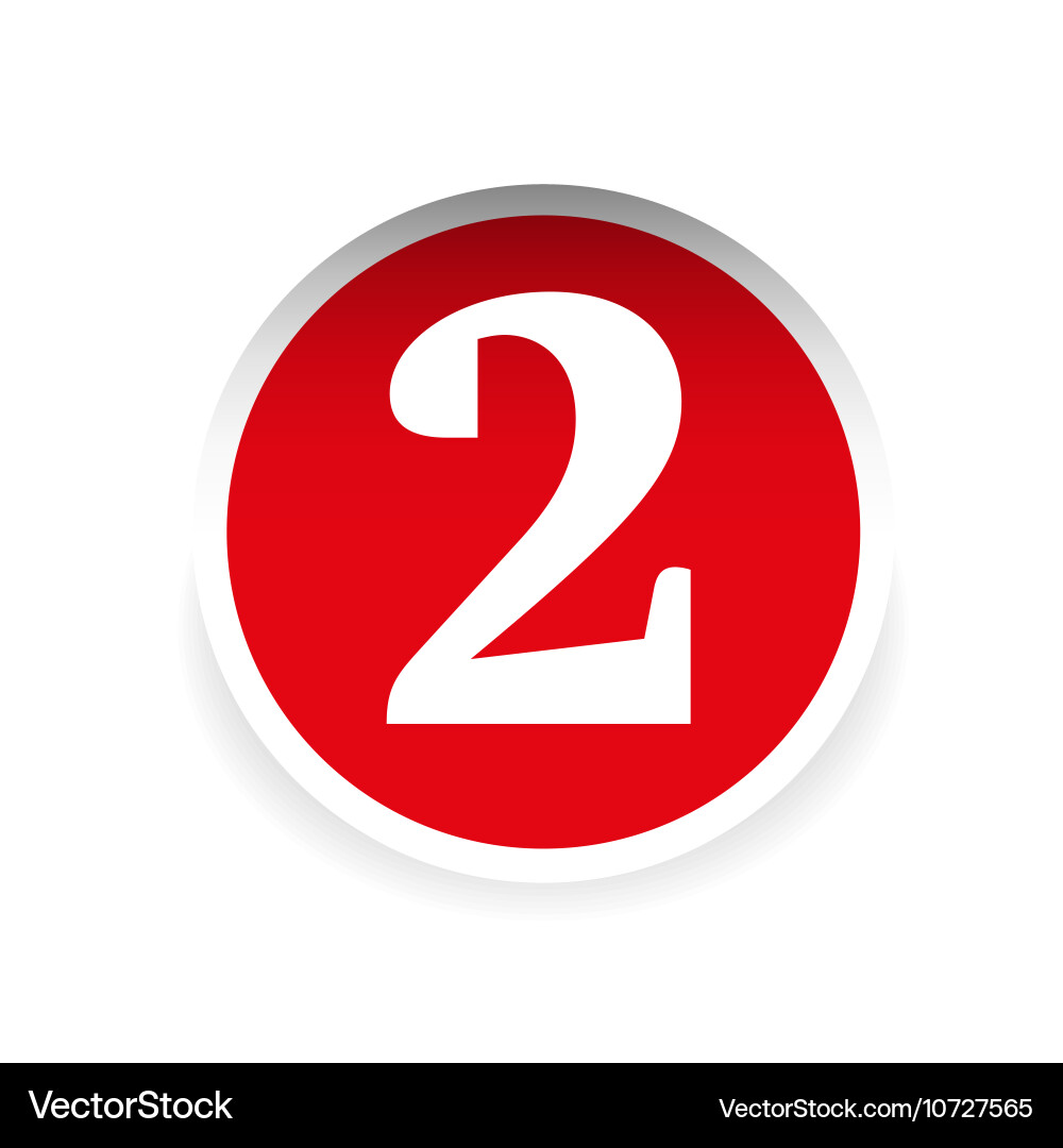 Number two red label Royalty Free Vector Image