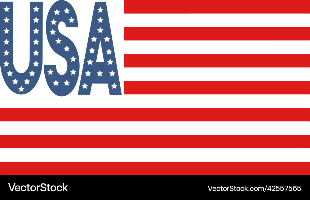 Usa printable hand drawn text Royalty Free Vector Image