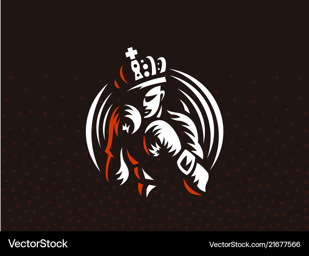 Boxing Crown Emblem Royalty Free Vector Image - VectorStock