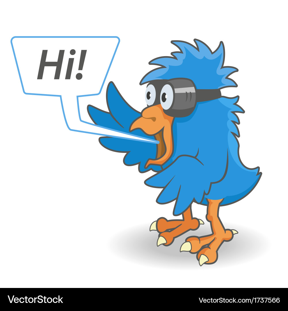Cartoon blue bird Royalty Free Vector Image - VectorStock