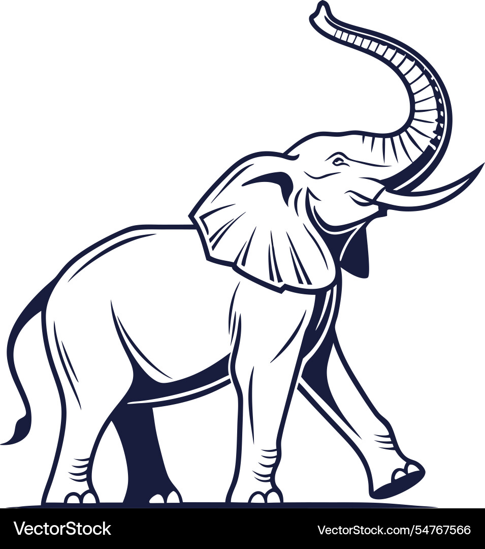 Cartoon elephant isolated on white background Vector Image