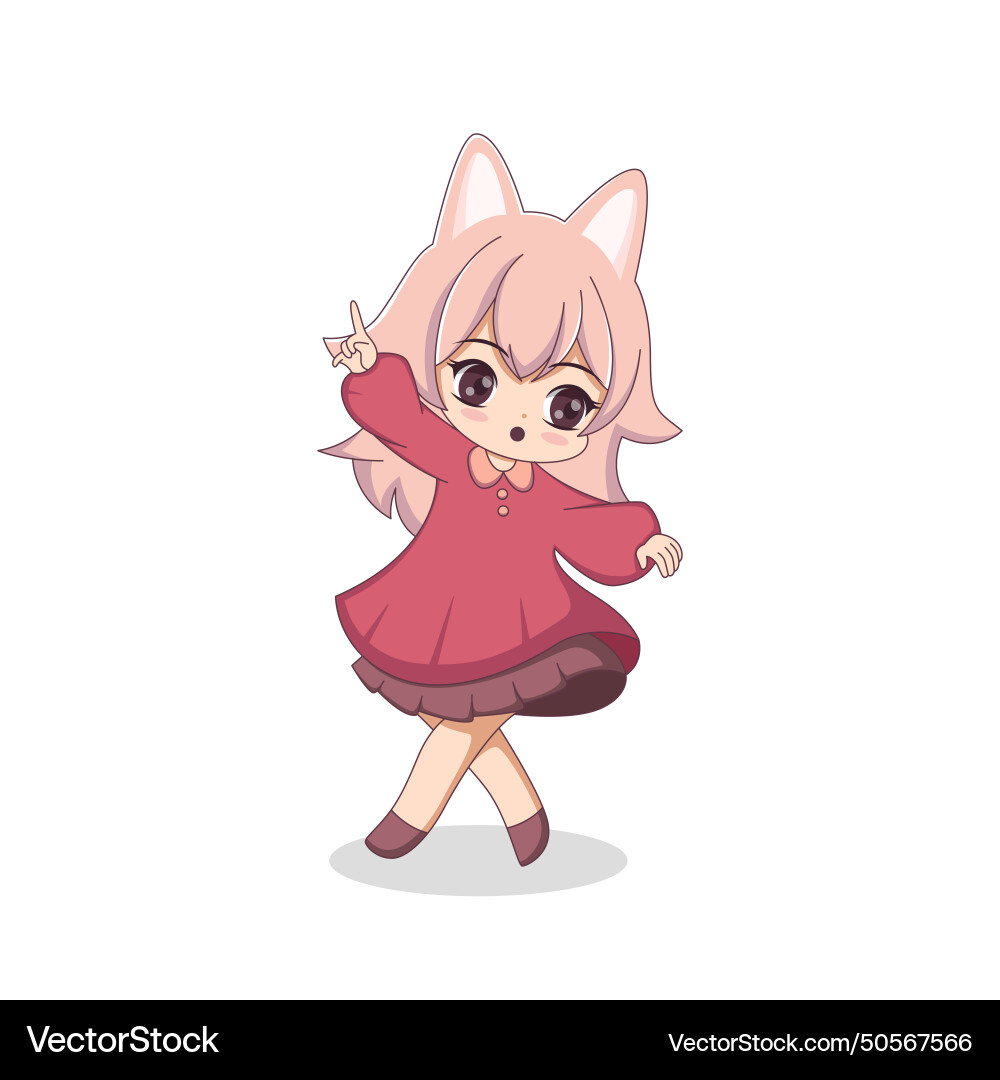 Chibi anime character design Royalty Free Vector Image