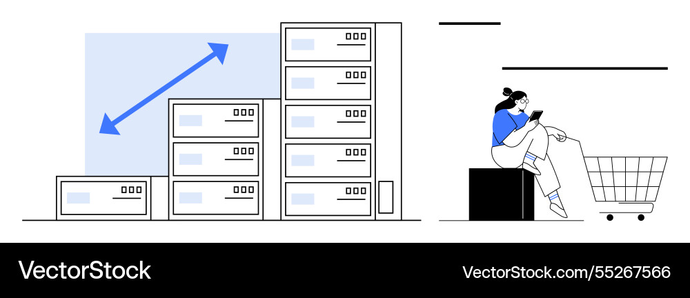 Efficient inventory management and digital Vector Image