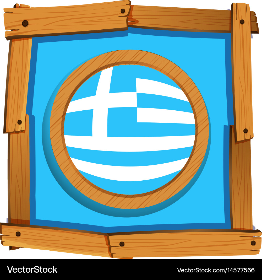 Greece flag on round button Royalty Free Vector Image
