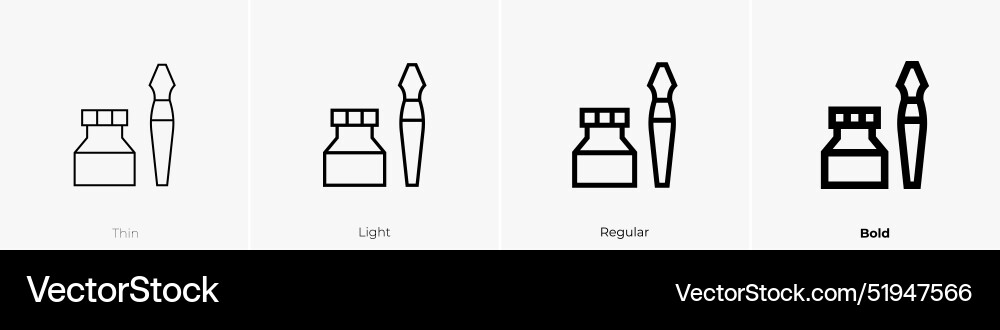 Ink pen icon thin light regular and bold style Vector Image