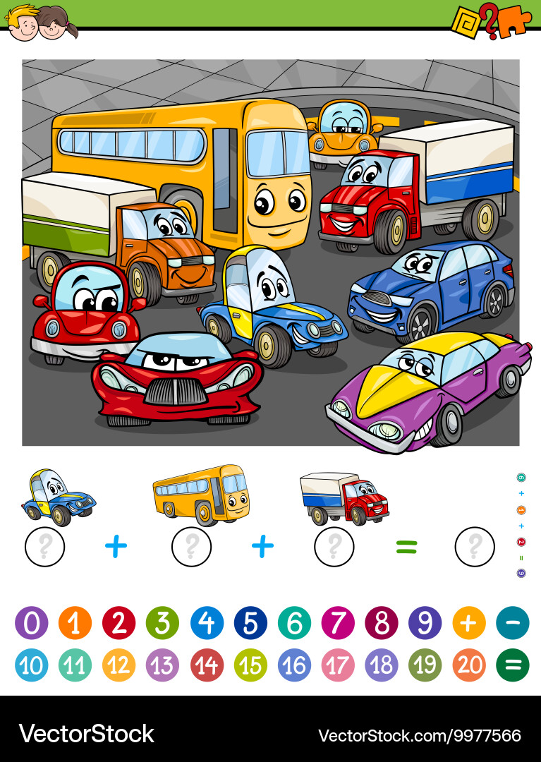 Math task for kids Royalty Free Vector Image - VectorStock