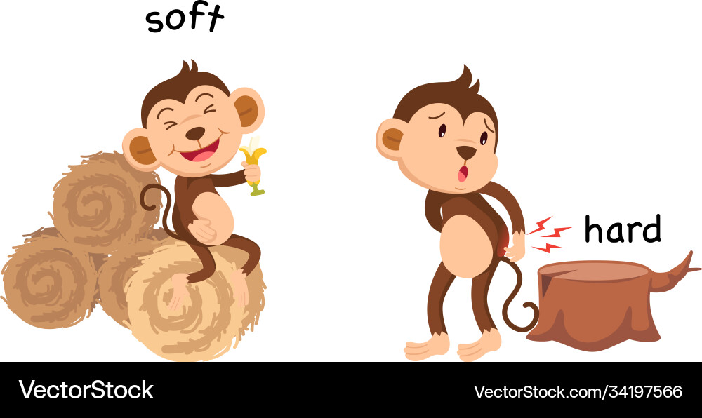 Opposite soft and hard Royalty Free Vector Image