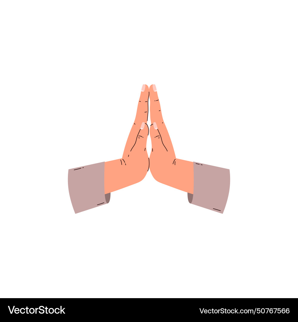 Prayer position hands Royalty Free Vector Image