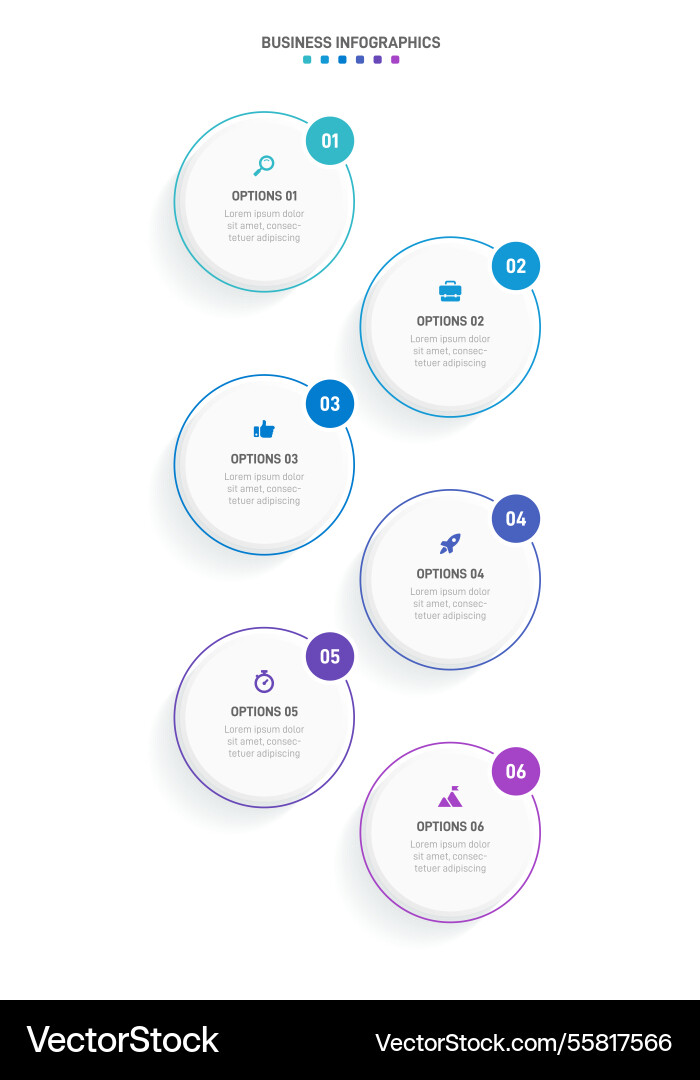 Vertical progress bar featuring 6 arrow-shaped Vector Image