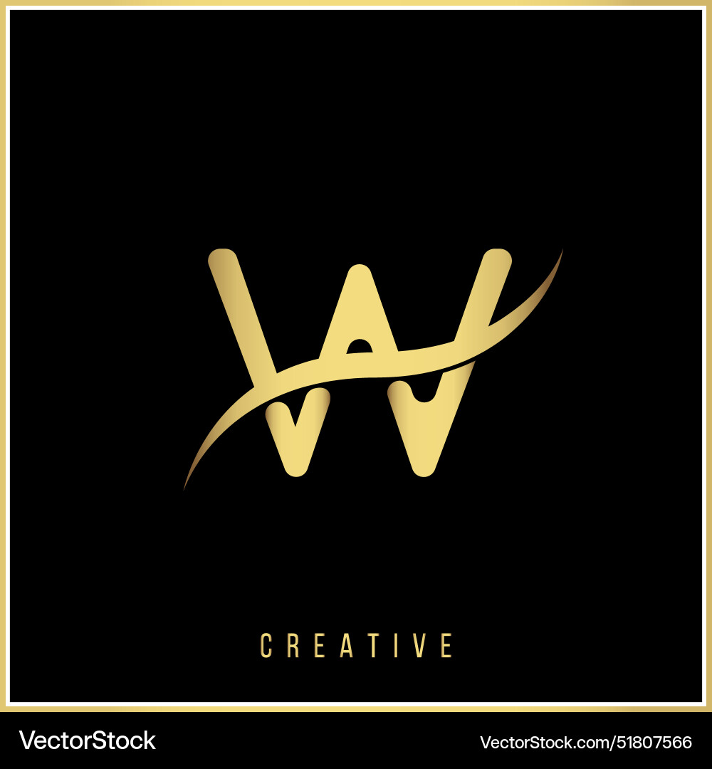 W premium latter logo design creative Royalty Free Vector