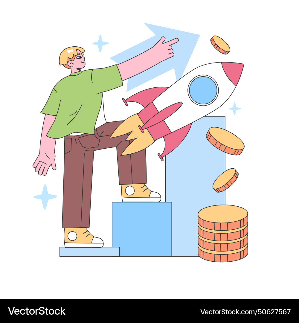 Ambitious visionary concept flat Royalty Free Vector Image