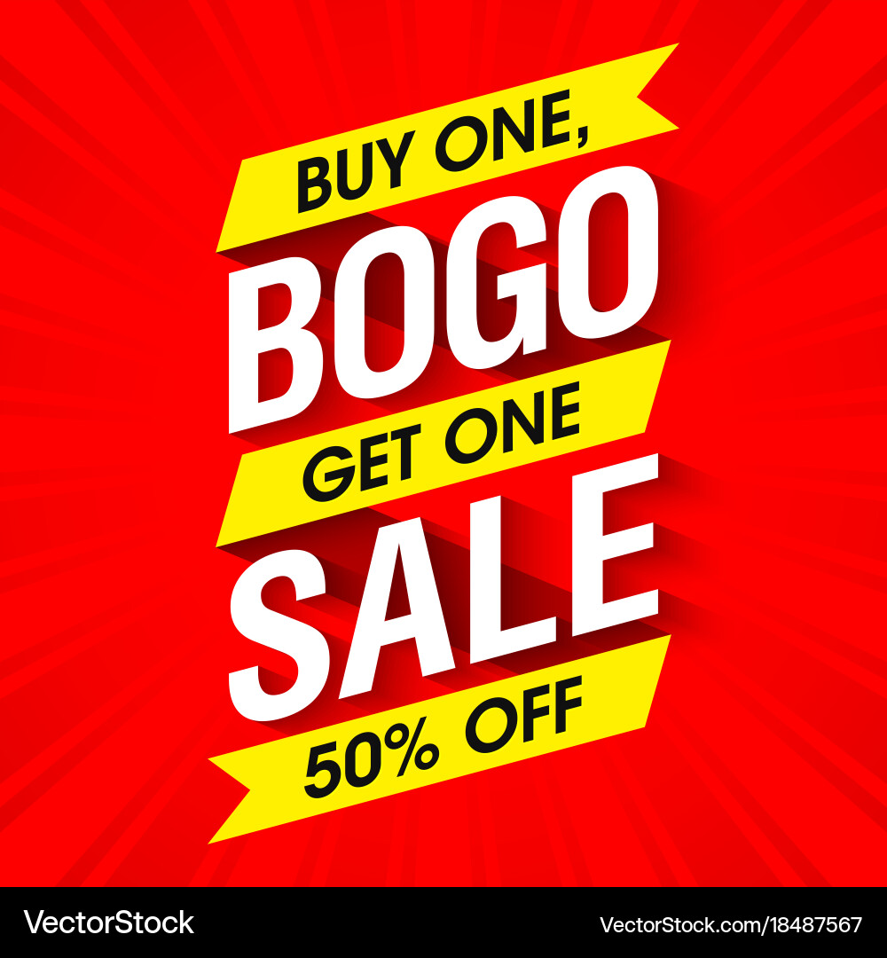 Bogo sale banner design template Royalty Free Vector Image
