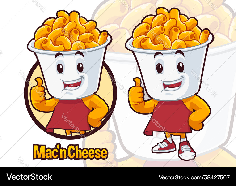 Cheesy Mac Mascot - Happy Meal Royalty Free Vector Image