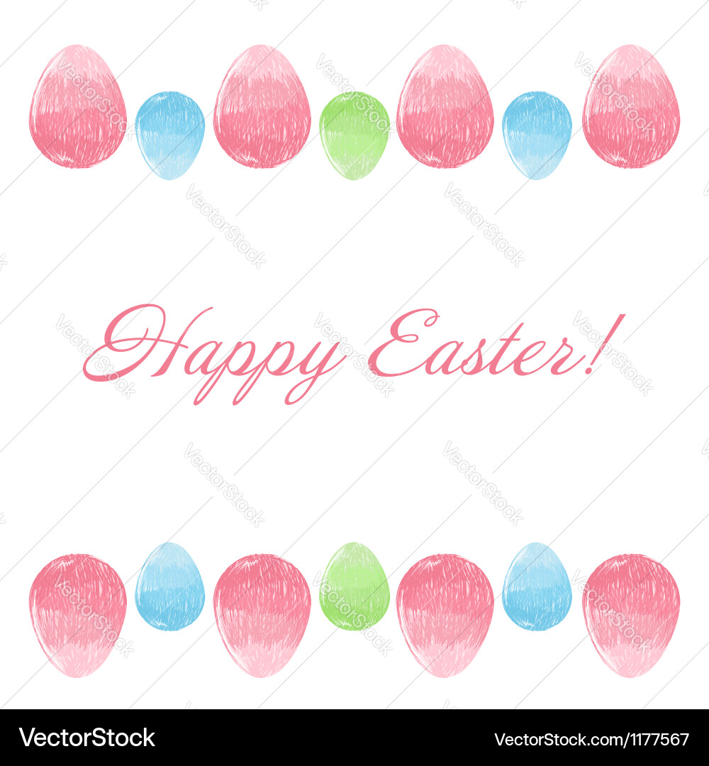 Hand drawn design easter eggs border frame Vector Image