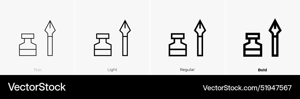 Ink icon thin light regular and bold style design Vector Image