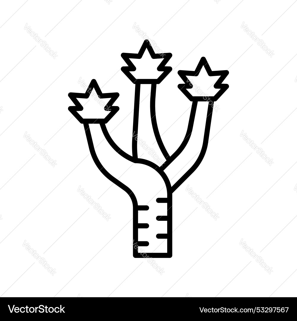 Joshua tree icon set beach plant symbol Royalty Free Vector