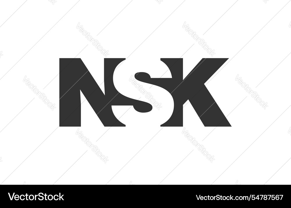 Nsk logo design initial letter n s k bold font Vector Image