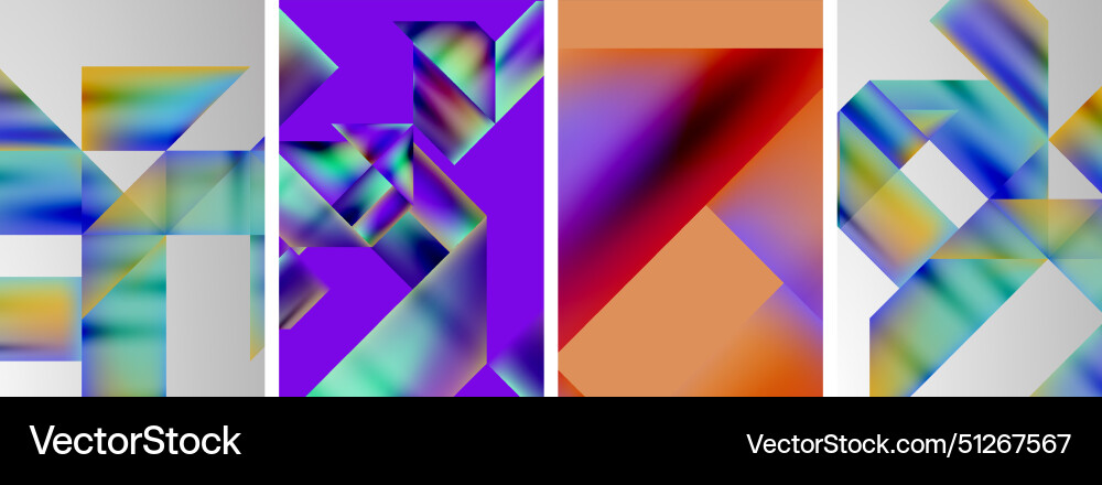 Set of abstract geometric posters abstract Vector Image