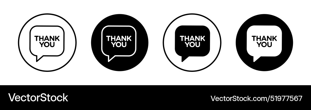 Speech bubbles thank you icon mark in filled style