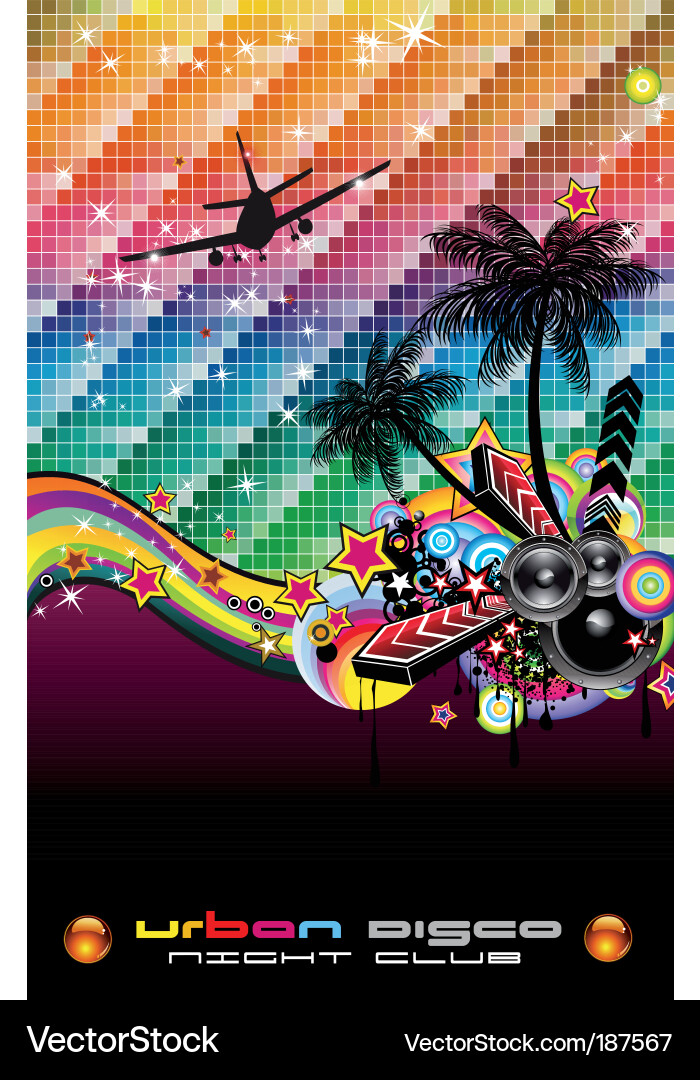 Tropical Disco Party Flyer Royalty Free Vector Image