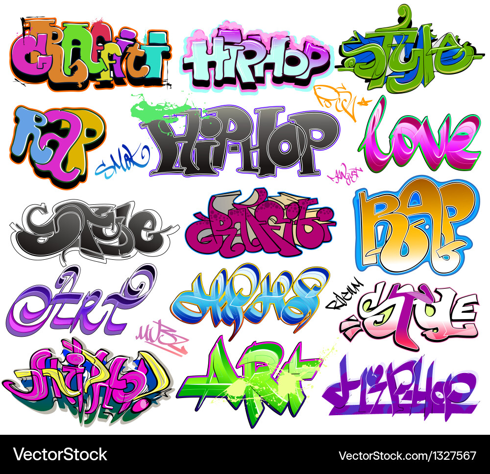 Urban Graffiti Art Collection Royalty Free Vector Image