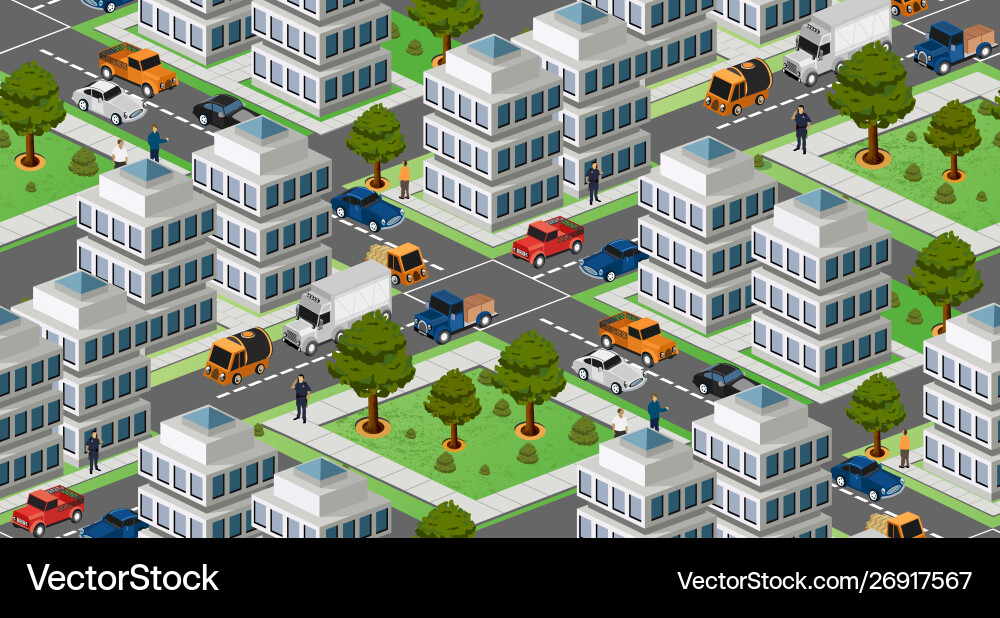 Urban isometric area Royalty Free Vector Image