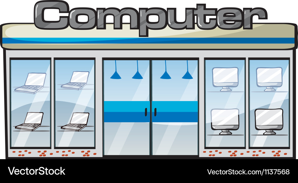 A computer store Royalty Free Vector Image - VectorStock