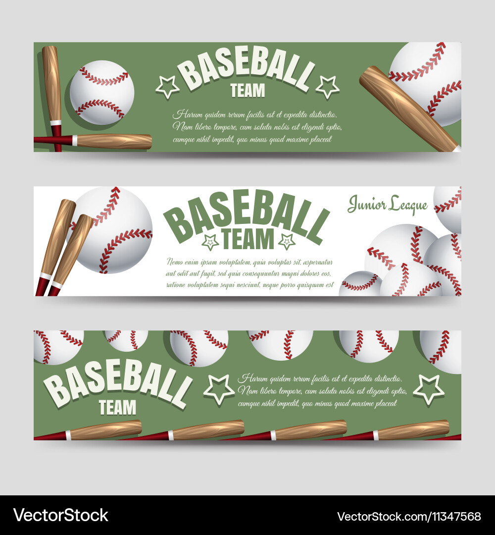 Baseball Team Banners - Sports Templates Vector Image